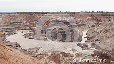 Clay Quarry, Aerial View. Opencast Mining Operations.Open-pit Mine ...