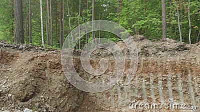 Clay-stony Soil in Section. the Texture of the Earth S Crust Stock ...