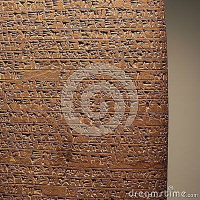 Clay Tablet Engraved With Cuneiform Script, Featuring Rows Of Wedge ...