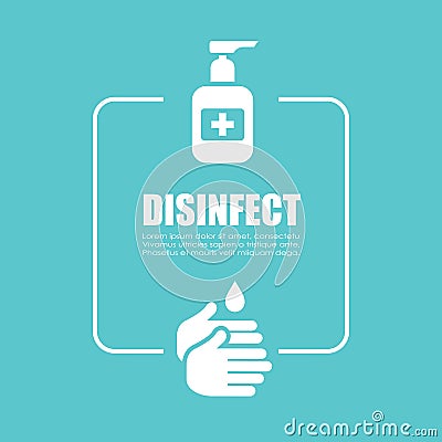 Clean And Disinfect Your Hands Vector Poster | CartoonDealer.com #242650186