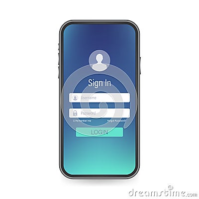 Clean Mobile UI Design Concept. Login Application With Password Form ...