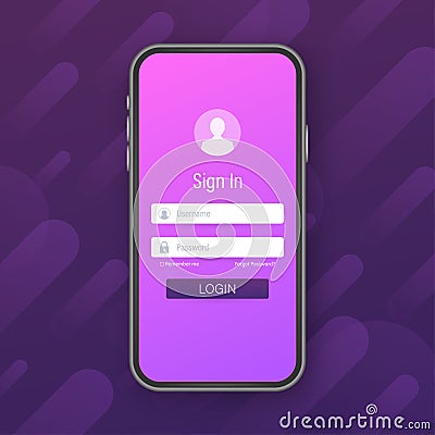 Clean Mobile UI Design Concept. Login Application With Password Form ...