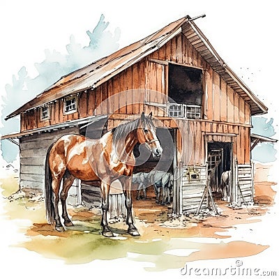 Clean And Realistic Stables On White Background For Invitations And ...