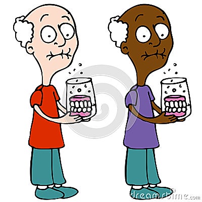 Cleaning Dentures Cartoon Vector | CartoonDealer.com #22132861
