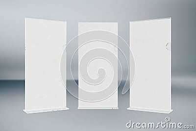 3 Clear Acrylic Table Top Talkers, Brochure Flyer Stands For Mockup And ...