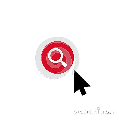 Click Vector Icon, Cursor Symbol With Research Sign. Cursor Arrow Icon ...