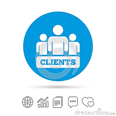 Clients Sign Icon. Group Of People Symbol. Cartoon Vector ...