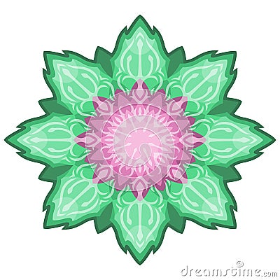 Clip Art With Isolated Floral Single Pattern Vector Illustration ...