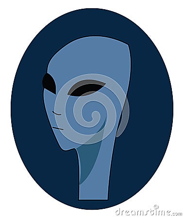 Clipart Of A Long Neck Blue Alien From Outer Space Vector Color Drawing ...