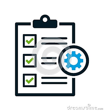Checklist Gear Project Management Icon Vector Illustration ...