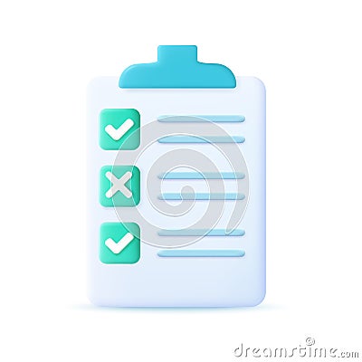 Clipboard And Check Marks Cartoon Vector | CartoonDealer.com #237706149