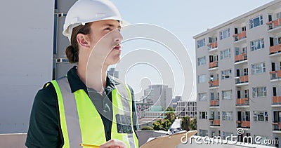 Clipboard, Checklist and Man, Construction Worker or Engineering ...