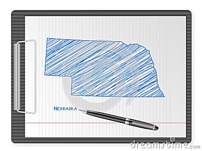 Clipboard Nebraska Map Vector Illustration | CartoonDealer.com #107046692