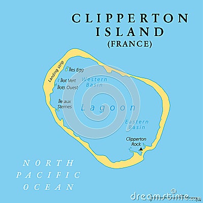 Clipperton Island, Also Known As Clipperton Atoll, Political Map ...