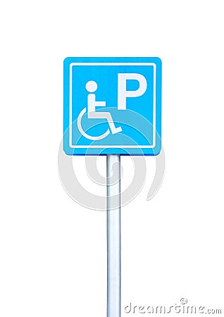 Clipping Path, Blue Handicapped Sign Parking Spot, Disabled Parking ...