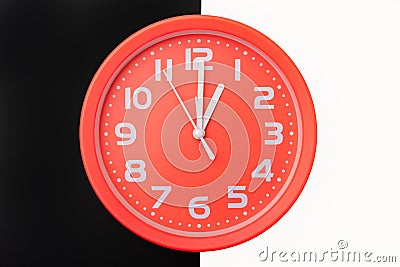Clock On A Black And White Background: Concept Of A Turning Point Stock ...