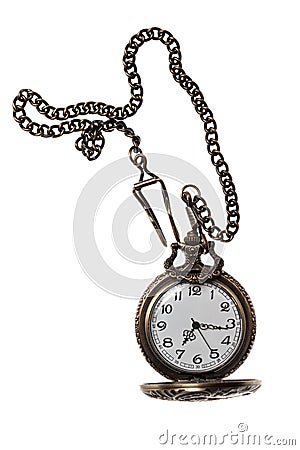 Clock On A Chain On White Background Royalty-Free Stock Photo ...
