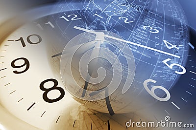 Clock And Globe Royalty Free Stock Photos - Image: 7317868