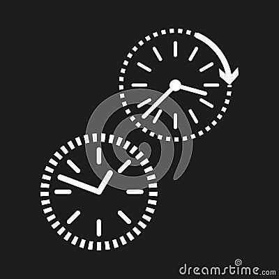 Clock Rotation Icon. Time Adjustment Symbol. Clock With Arrow. Vector ...
