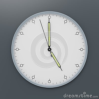 A Clock Shows Five O\'clock Royalty-Free Illustration | CartoonDealer ...