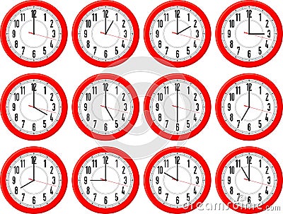 Clocks Different Times Stock Images - Image: 32295734
