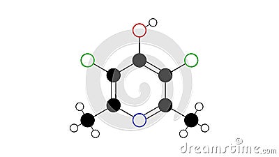 Clopidol Molecule, Structural Chemical Formula, Ball-and-stick Model ...