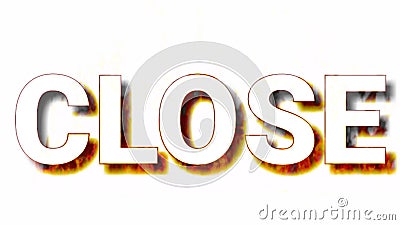 Close Animated Text with Fire Shadows on a White Background Stock ...