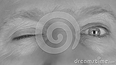 Close-up in Black and White on Man S Eyes Stock Video - Video of open ...