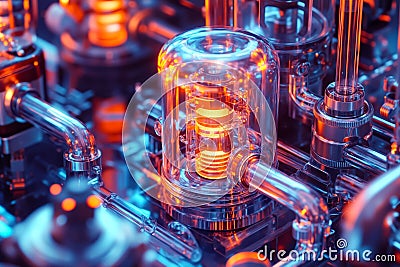 A Close Up Of A Bunch Of Tubes And Tubes In A Machine Stock Photography ...