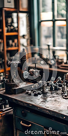 Close-up Of A Busy Workshop Workbench Stock Photography | CartoonDealer ...
