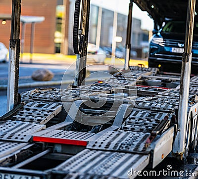 Close-up Of Car Transporter Loading Ramp.. Stock Photography ...