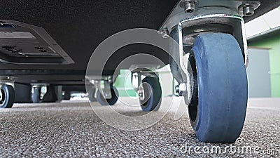 Close-up Of Cart Wheels Or Trolley Wheels, Transporting Heavy Loads ...