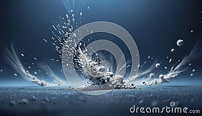 Close-up Of Colored Dust Particles Are Whirled Up And Released Into The ...