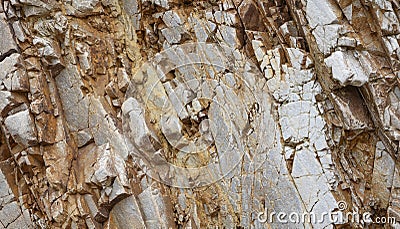 Close-up Of Cracked Light-colored Rock Formations With Intricate ...