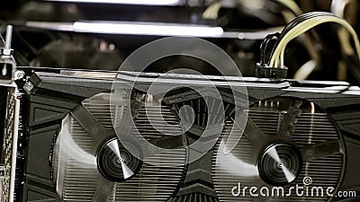 Close Up Details of Modern Mining Rig with Gpu, Graphics Cards Used for ...