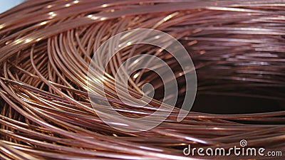 Close-up Beautiful Copper Wire Cable Plant. the Drawing Process of ...