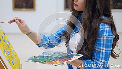 The Close-up of the Drawing Process. 4K. Stock Footage - Video of girl ...