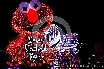 Close Up Of Elmo LED Light Parade Float In Magical Starlight Parade ...