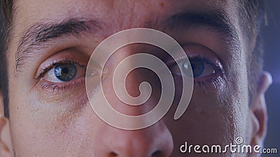 Close-up Eyes of Sad Man Crying with Tears Stock Video - Video of loss ...