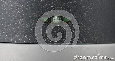 Close-up, The Flicker Of The Control Panel Indicator. Green Backlight ...