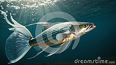 Close Up Of Flying Fish Swimming Underwater Stock Image | CartoonDealer ...
