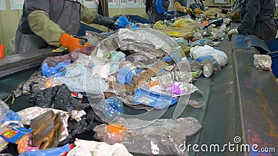 The Close Up of the Garbage Sorting. 4K. Stock Video - Video of ...