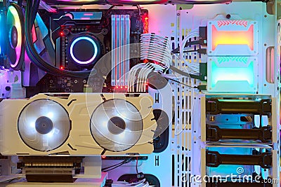 Inside Desktop PC Gaming On Working Mode Stock Photo | CartoonDealer ...