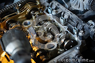 Close Up Of Internal Part Of Car Engine Under Repair Royalty-Free Stock ...