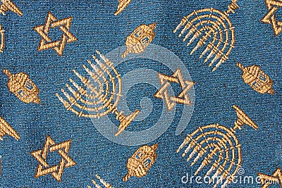 Close-up Of Jewish Hanukkah Fabric Stock Images - Image: 13641414