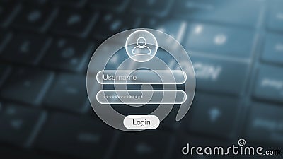Close-up Of A Laptop Keyboard, With A Login User Interface Onscreen ...