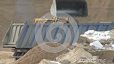 Close-up of Loading Sand in Container Stock Footage - Video of loader ...