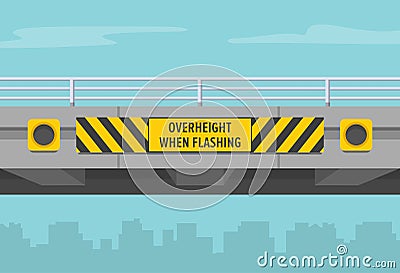 Close-up Of A Low Bridge Or Overpass With Obstruction And Hazard Marker ...