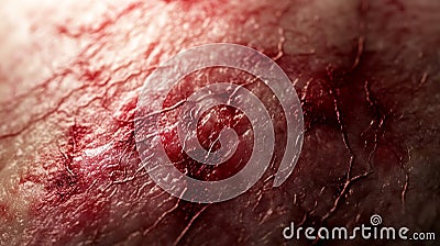 Macro Image Of Dermatitis With Rashes, Redness, And Texture Changes ...