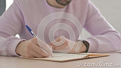 Close Up of Man Writing on Paper Stock Video - Video of paperwork ...